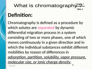 B.Sc I yr Chromatography ppt for Undergraduate Courses | PPTX
