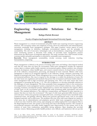 Engineering Sustainable Solutions for Waste Management (www.kiu.ac.ug ...