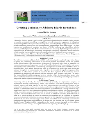 Creating Community Advisory Boards for Schools (www.kiu.ac.ug) | PDF
