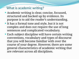 BASIS OF ACADEMIC WRITING in English Language | PPTX