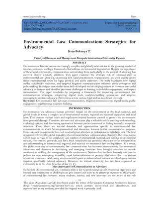 Environmental Law Communication: Strategies for Advocacy (www.kiu.ac.ug ...