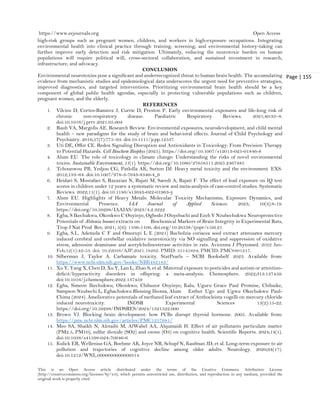 Environmental Neurotoxins and Human Brain Health: A Critical Review of ...