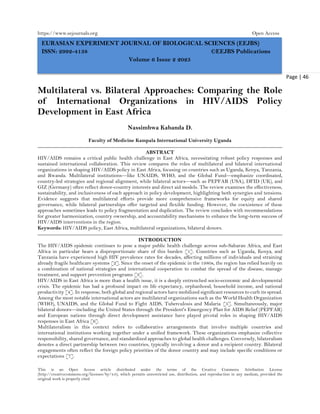 Multilateral vs. Bilateral Approaches: Comparing the Role of ...