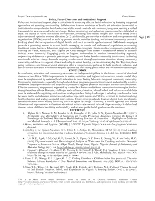 The Role of Education and Community Awareness in Future Diarrhea ...