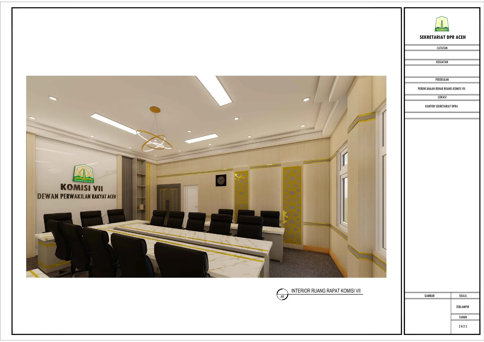 Gambar Interior Ruang Komisi VII pada sekretariat Dewan Perwakilan ...