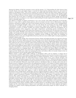 Case Studies of Malaria Surges after Extreme Climate Events in East and ...