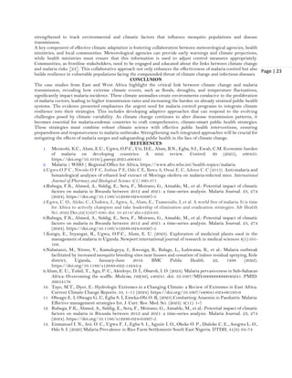 Case Studies of Malaria Surges after Extreme Climate Events in East and ...