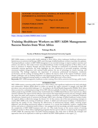 Training Healthcare Workers on HIV/AIDS Management: Success Stories ...