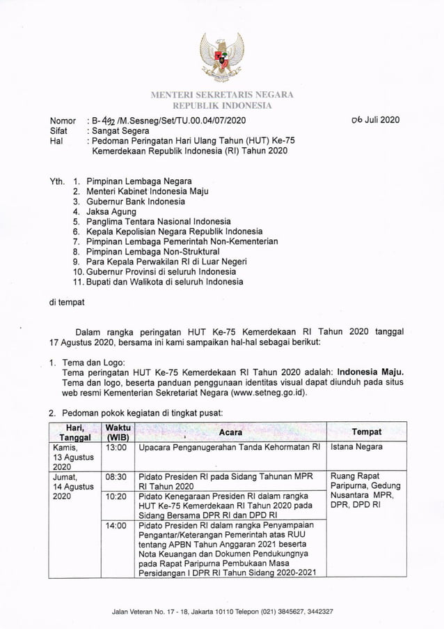 Pedoman Peringatan HUT Ke-75 RI | PDF