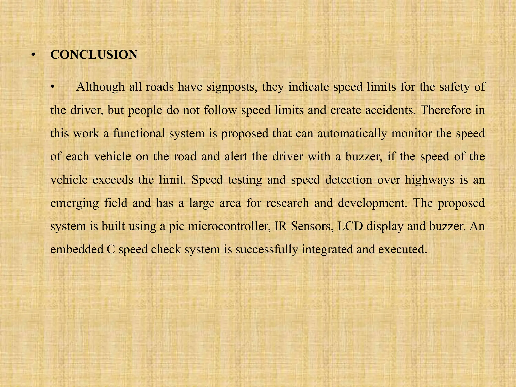 SPEED CHECKER AND OVER SPEED DETECTION FOR HIGHWAYS | PPTX