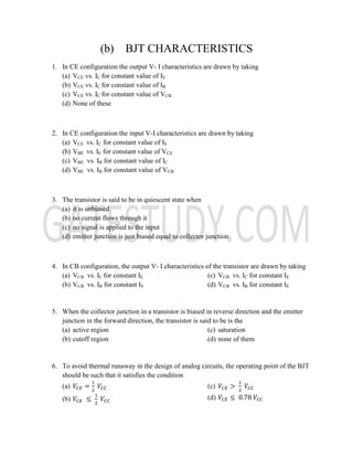 B bjt-characteristics | PDF