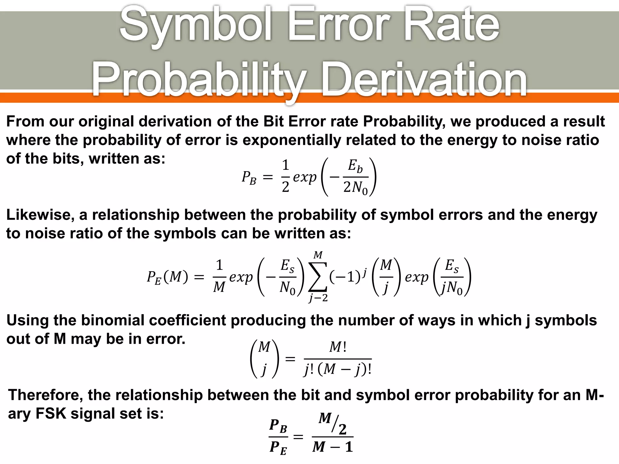 QFSK: BER and SER Derivation and Simulation | PPTX