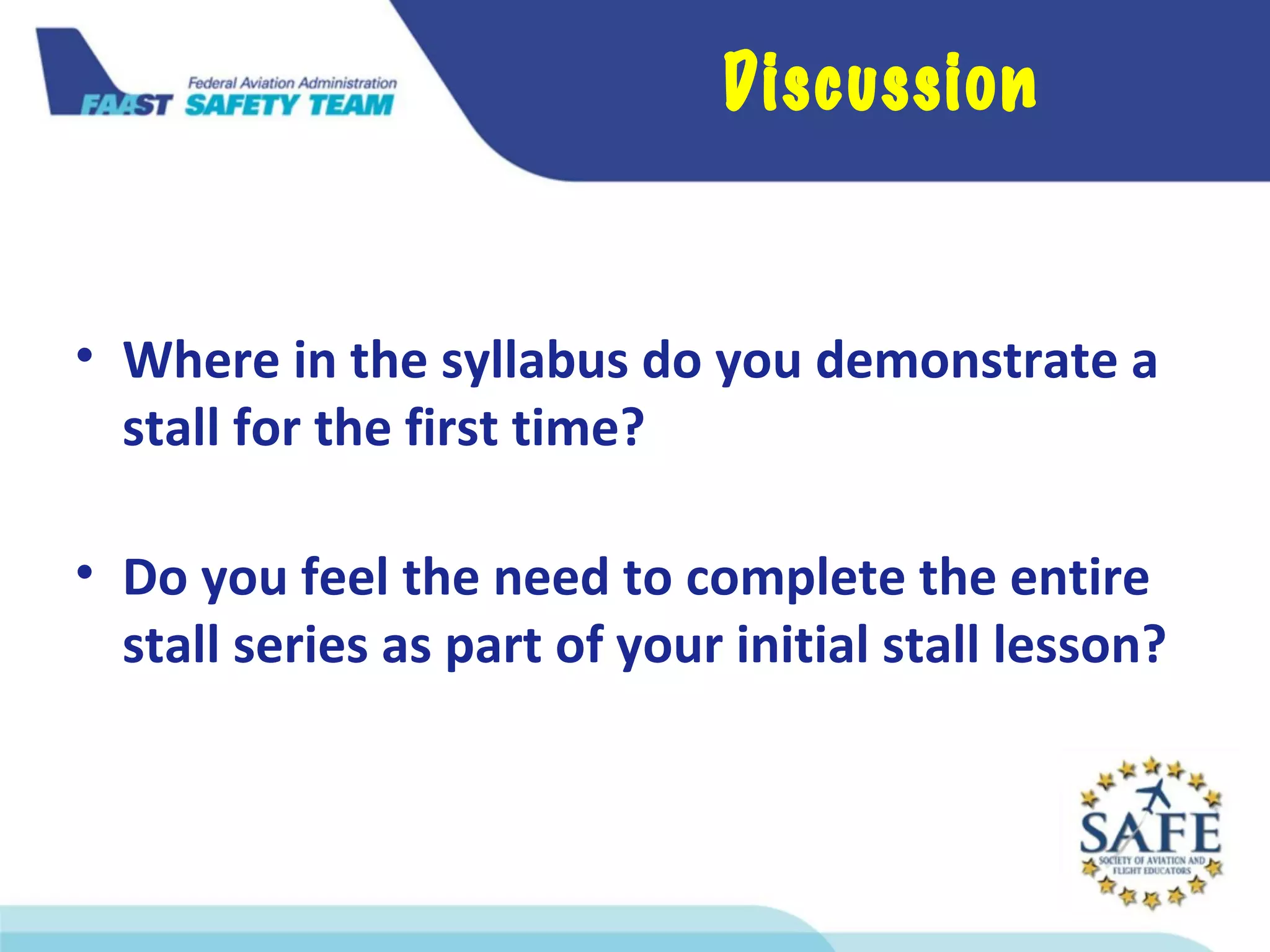 Teaching Awareness and Recovery from Stalls | PPT