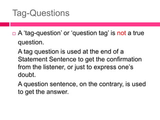 Question Tags / Tags Questions | PPT