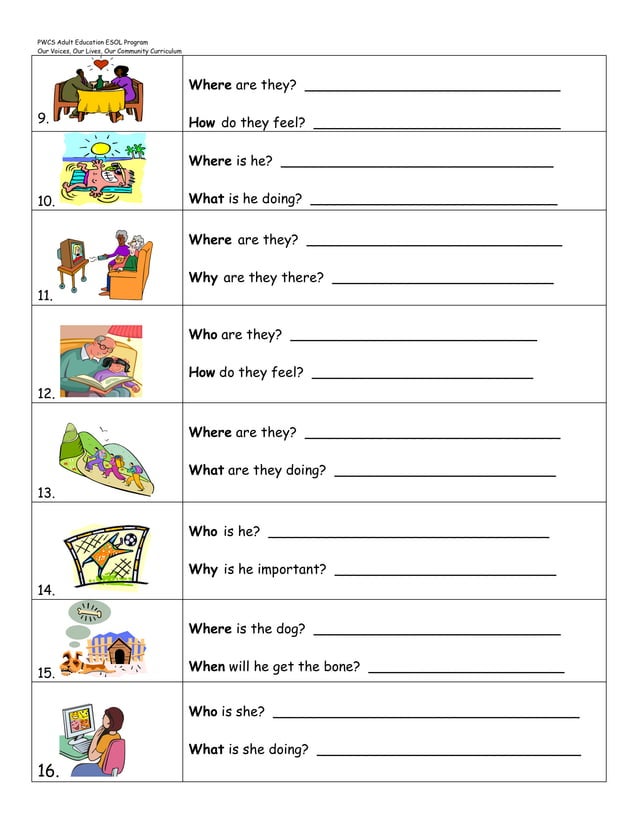 B. introduction to wh questions handouts a - n | PDF | Adult Education ...