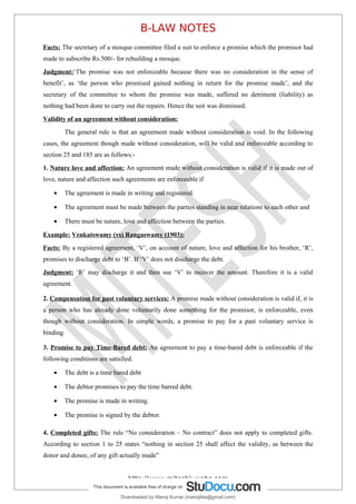 LLB law-notes-unit-1-contract-act | PDF