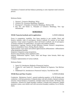 Metallurgy and Materials Engineering Syllabus | PDF