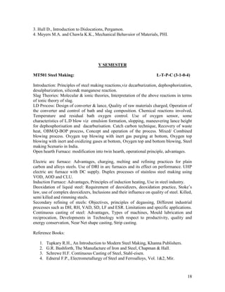 Metallurgy and Materials Engineering Syllabus | PDF