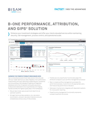 B one performance attribution brochure | PDF