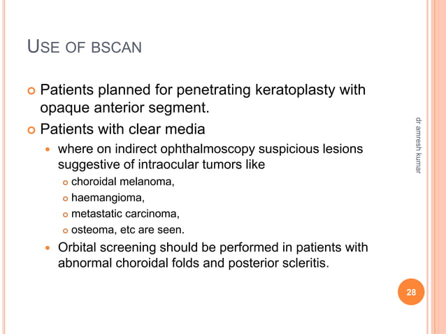 B-SCAN IN OPHTHALMOLOGY.pptx | Eye and Vision Conditions | Diseases and ...