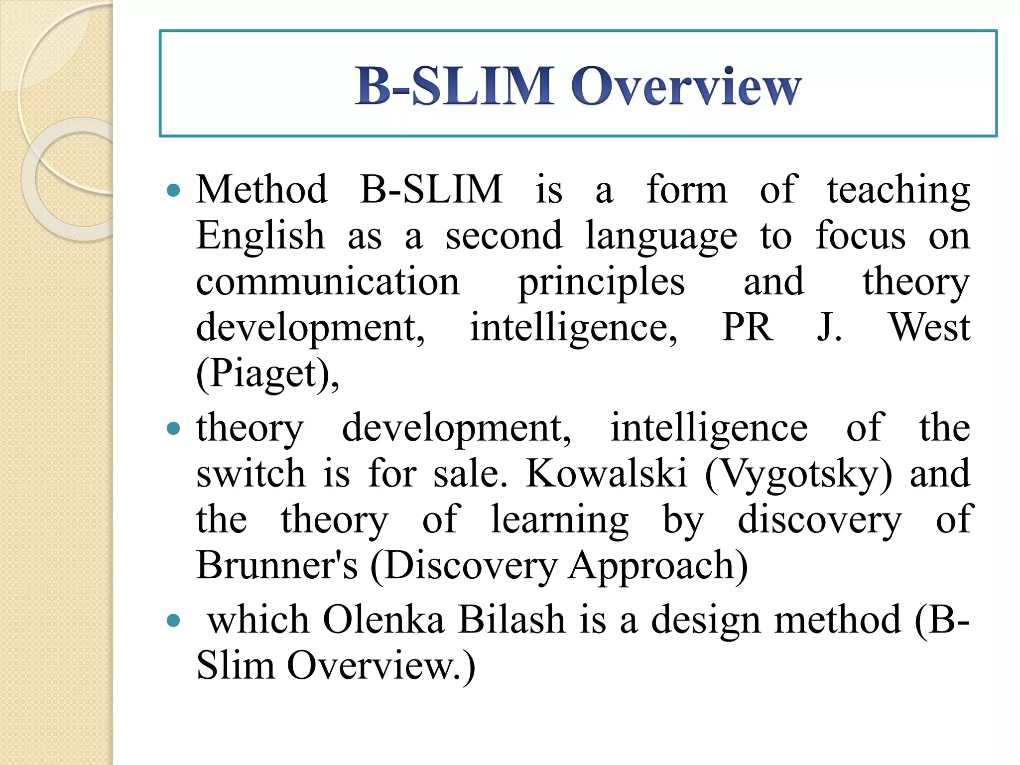B slim presentation | PPT