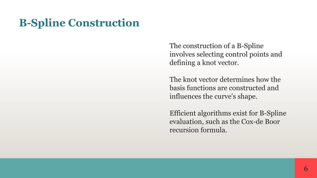 B-Spline working and processing in. pptx | PPTX