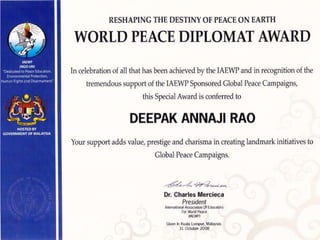 Major Dr. Deepak Rao Rank Award Indian Army | PPT