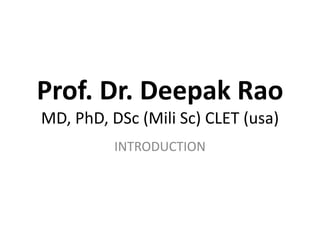 Major Dr. Deepak Rao Rank Award Indian Army | PPT