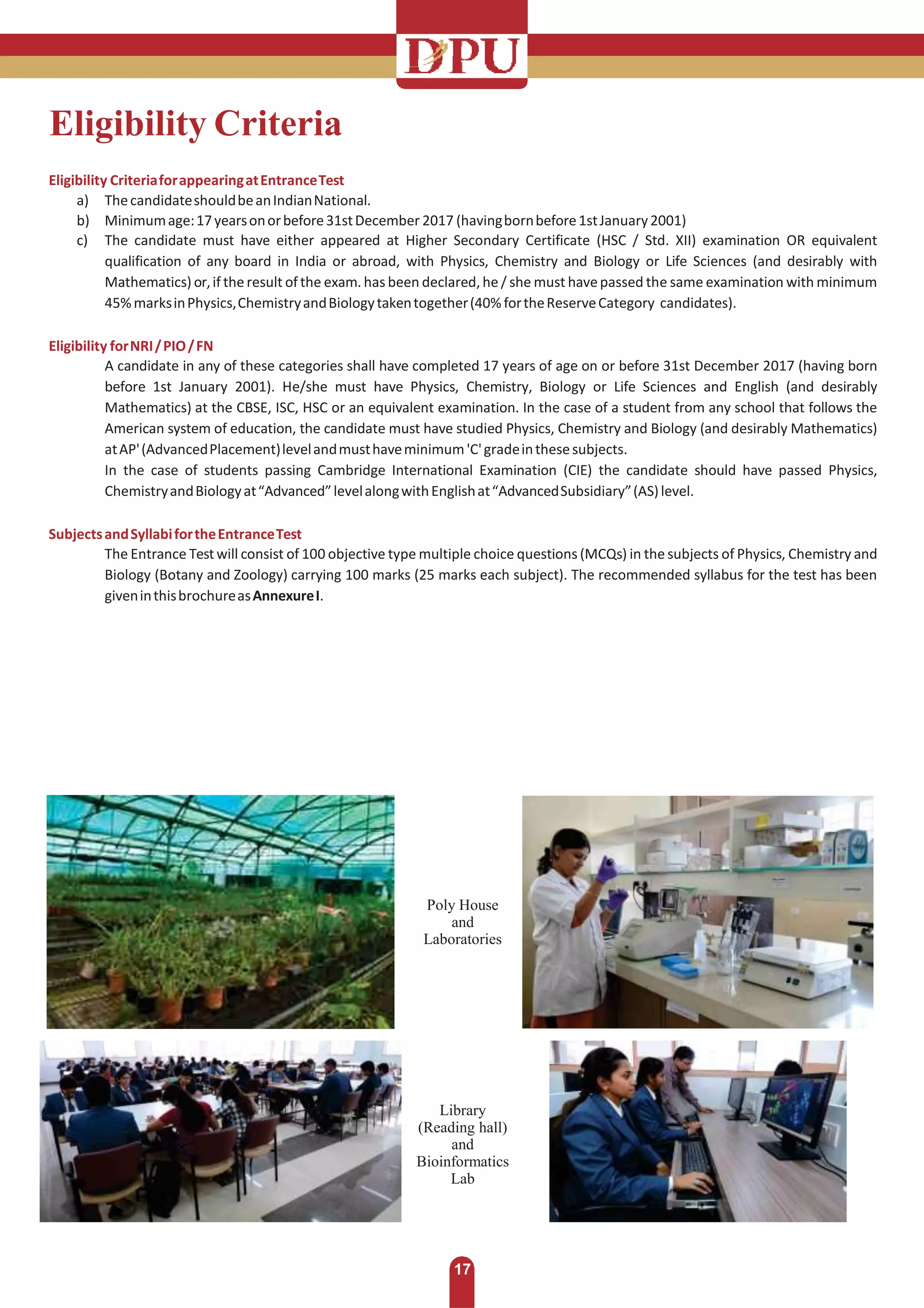 M. Sc. Bioinformatics admission open for 2017 intake | PPTX