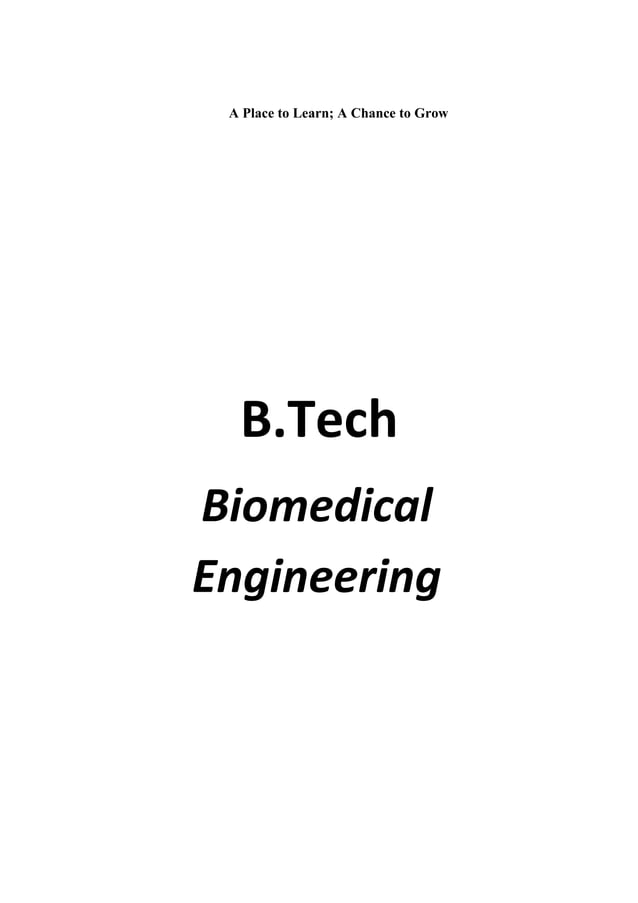 VIT B.Tech BioMed Course Details | PDF
