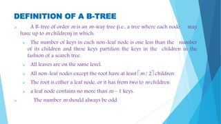B tree | PPTX | Databases | Computer Software and Applications