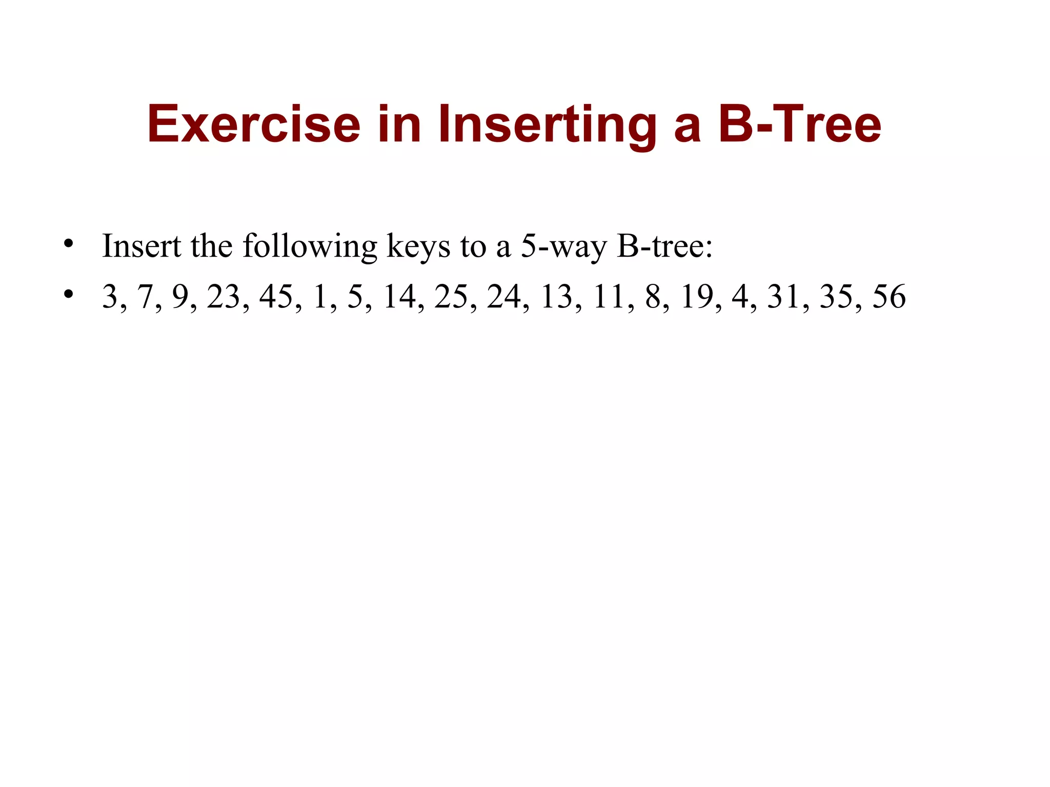 B trees in Data Structure | PPT