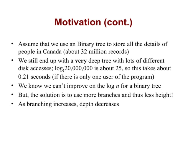 B trees in Data Structure | PPT | Data Storage and Warehousing | Computing