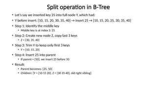 B-Trees and its operations - Examplessss | PPT