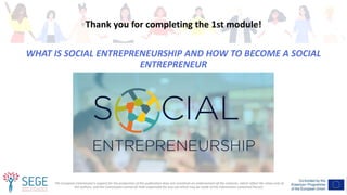 B-WCo Module 1 - What is Social Entrepreneurship | PPTX