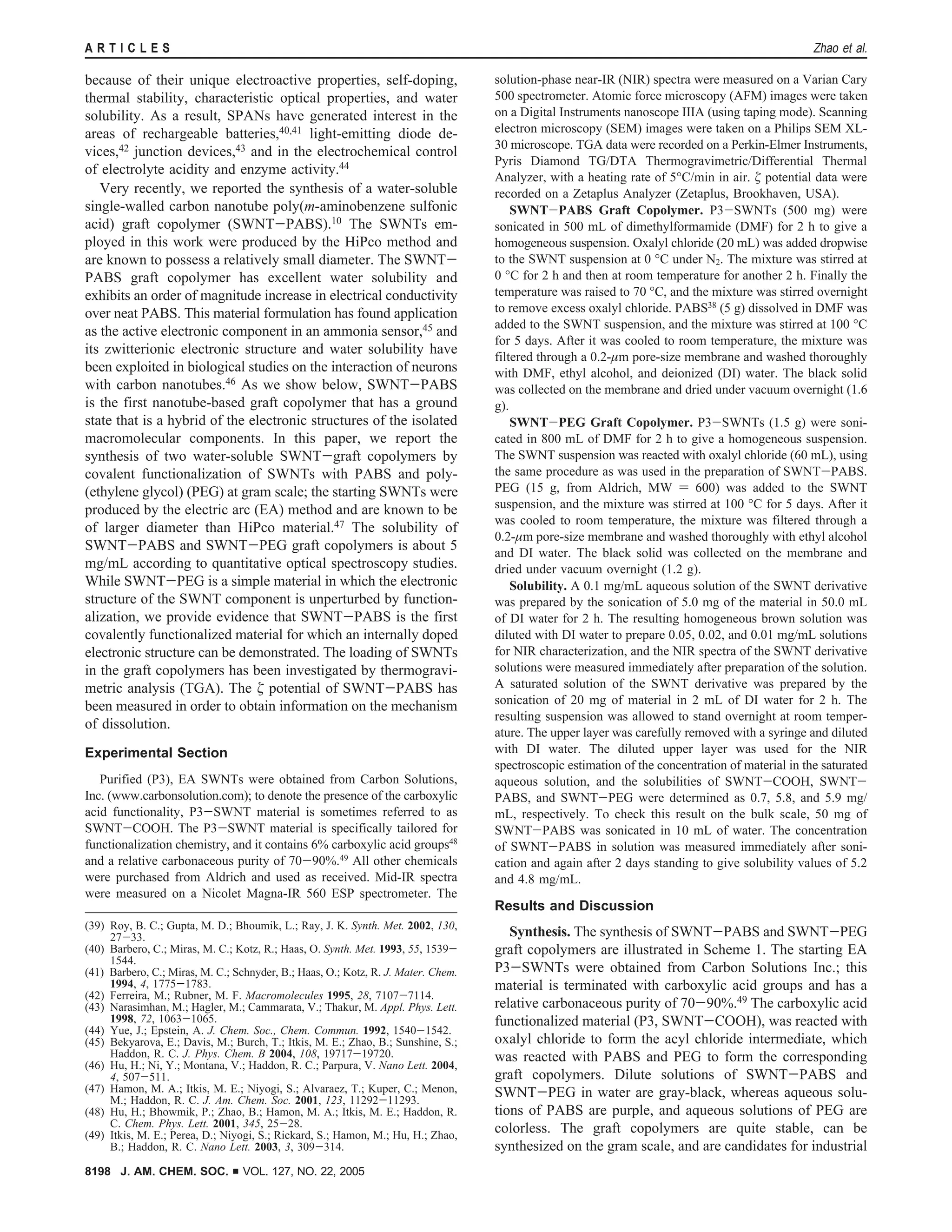 B. Zhao paper2-JACS 2005.water soluble SWNT | PDF