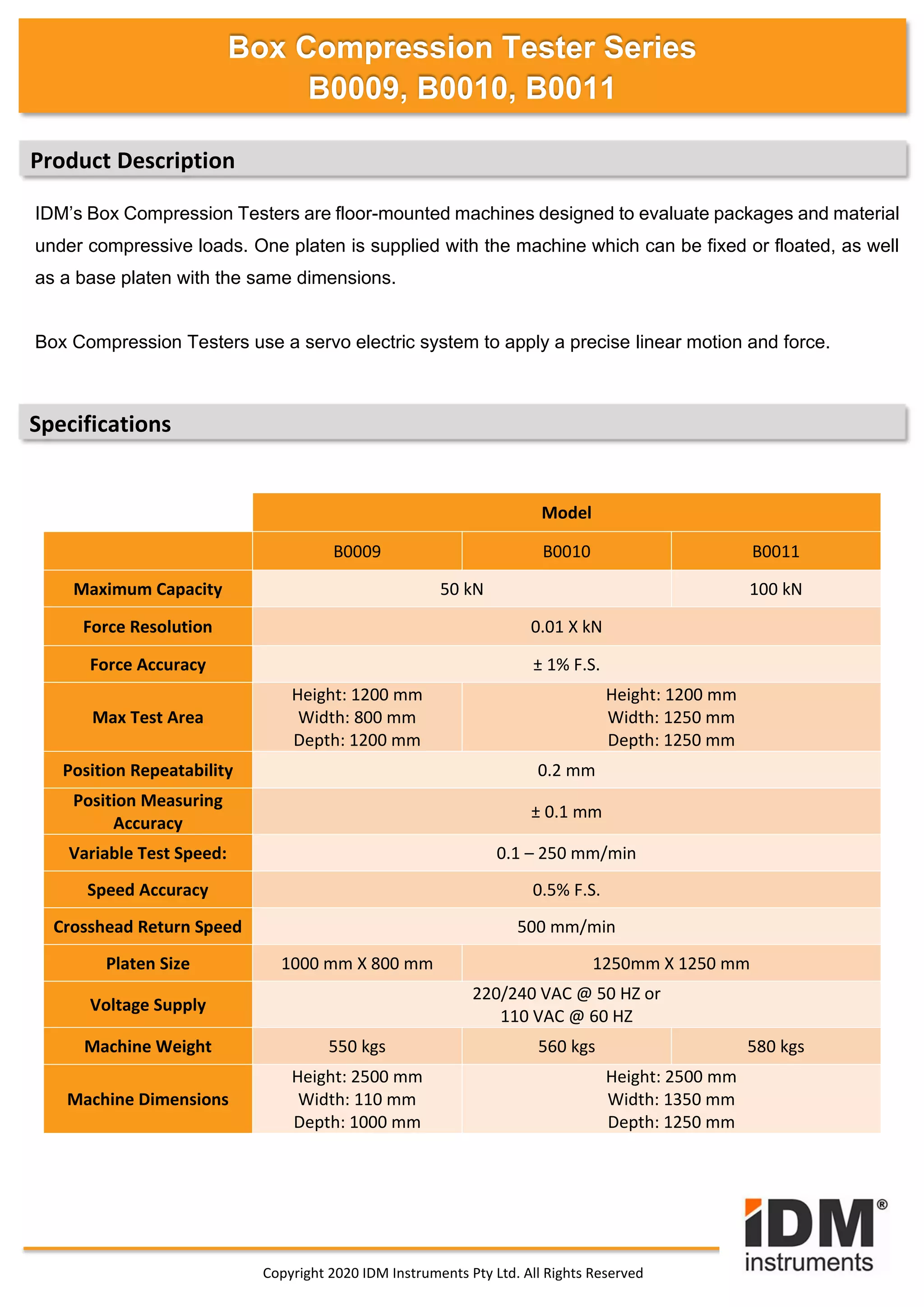 Box compression tester series | PDF