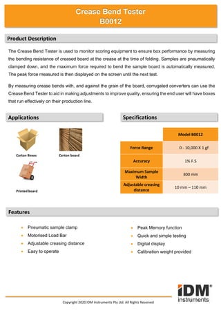 Crease bend tester | PDF