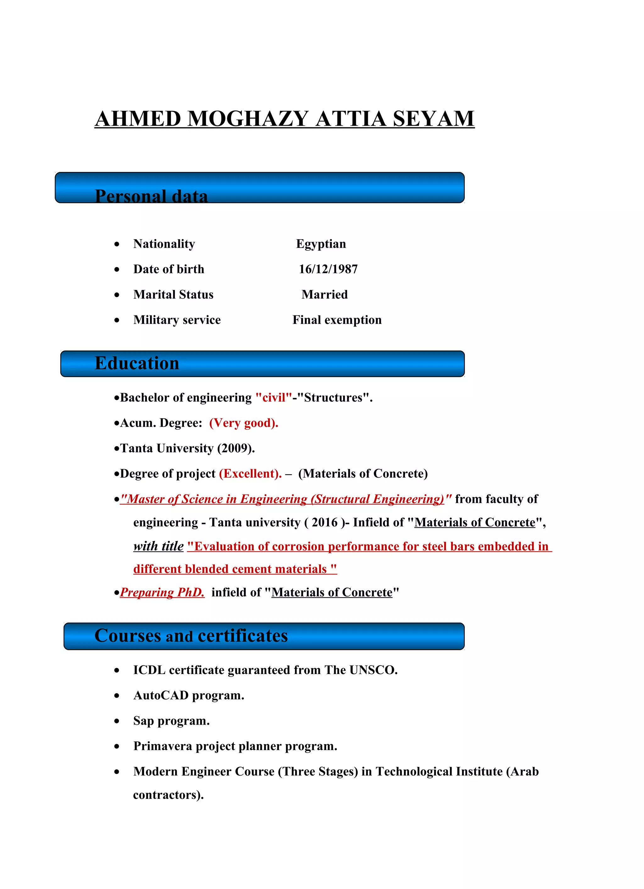 CV-A.MOGHAZY 2 | PDF