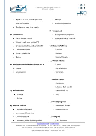 MS Windows desktop - Scheda corso LEN | PDF