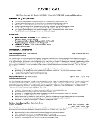 Golf Professional Resume Updated | DOCX