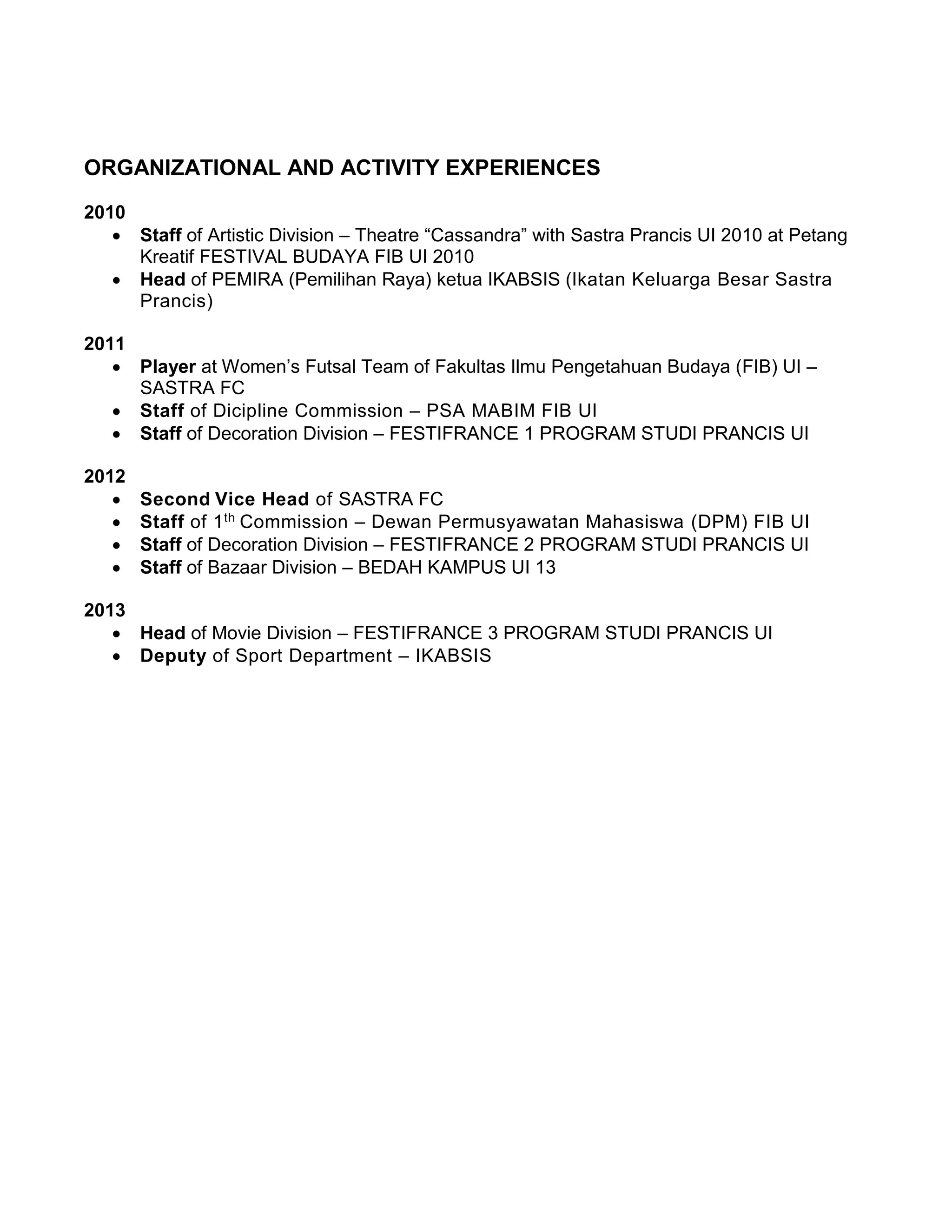 CV WINDARI SURYANINGSIH | PDF | Sports