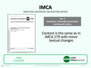 IMCA Inspection Acceptance Discard-criteria rev.3 | PDF
