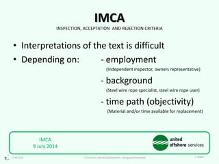 IMCA Inspection Acceptance Discard-criteria rev.3 | PDF