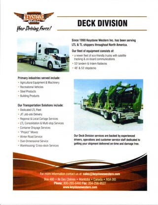 Keystone Western Product Brochure | PDF