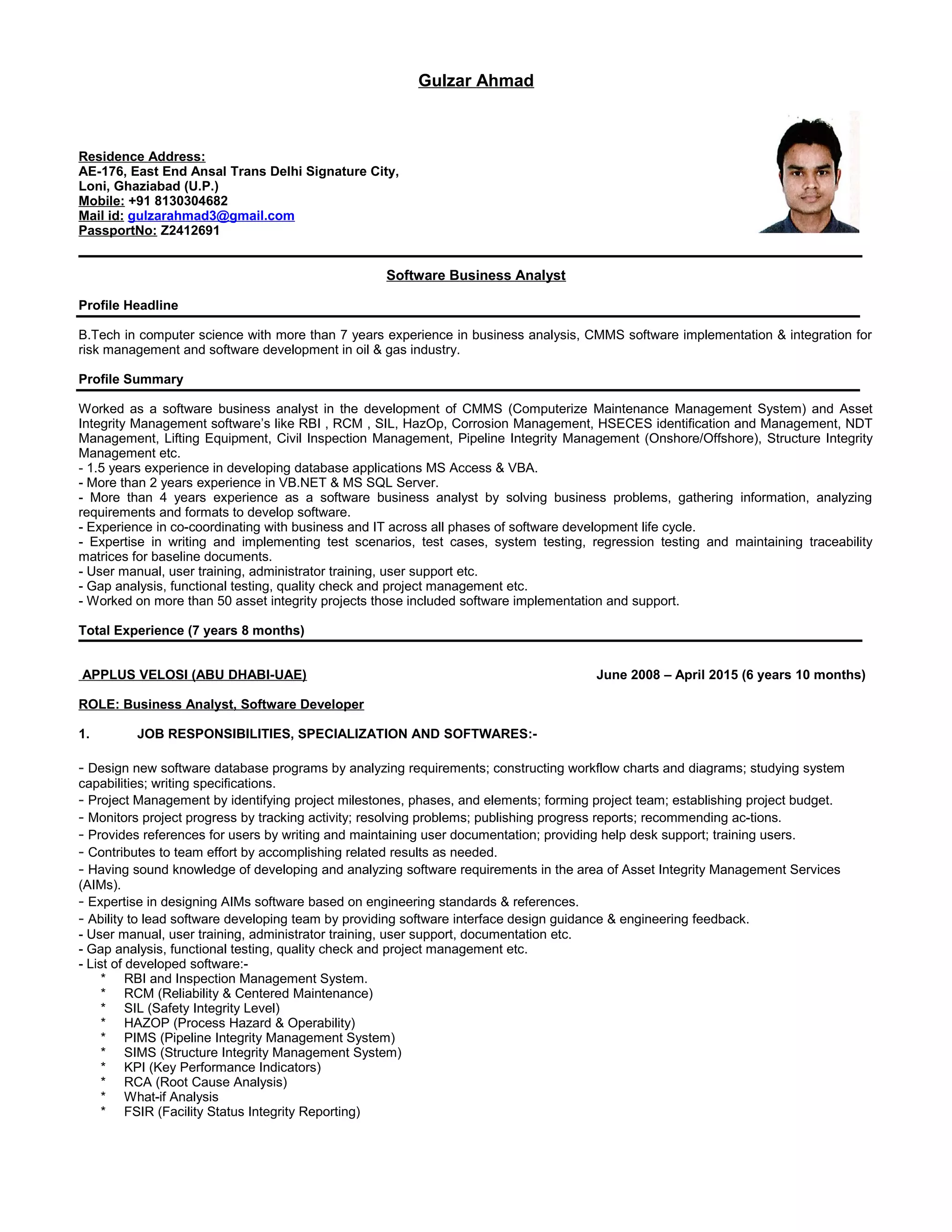 02_Gulzar Ahmad - Resume | DOC
