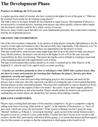 Inside Soccer The Development Phase | PDF