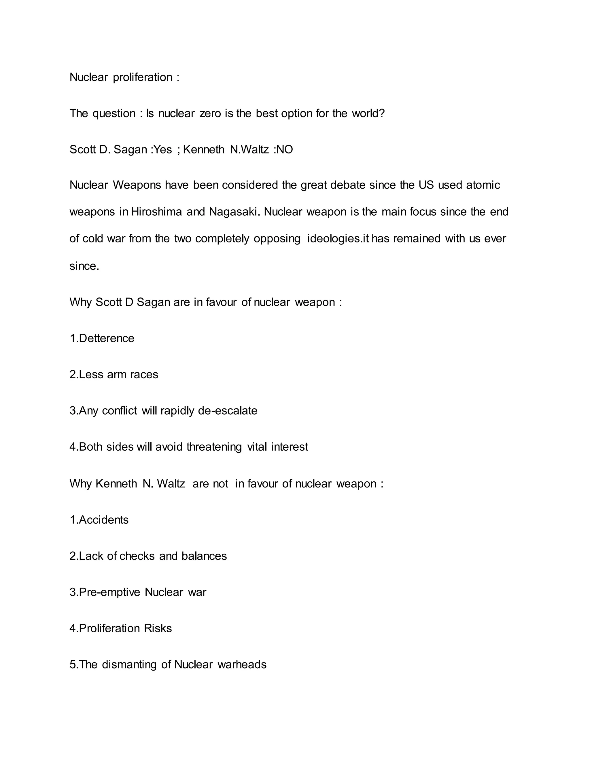 Nuclear proliferation | PDF