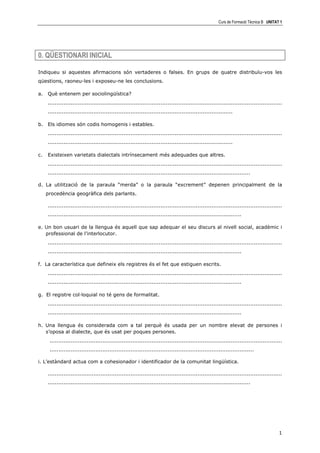 UNIT: SOCIOLINGÜÍSTICA | PDF