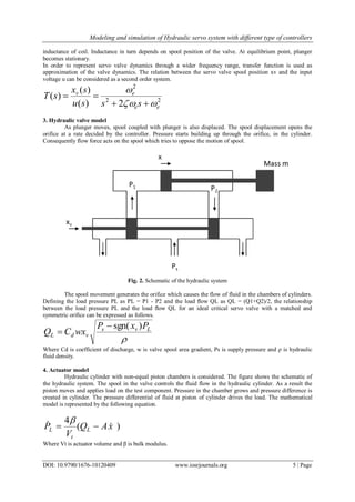 Modeling and simulation of Hydraulic servo system with different type of controllers | PDF